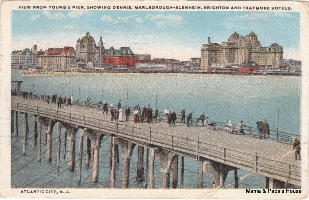 Atlantic City - Hotels From Youngs Pier - 1920s-30s or so | Atlantic ...